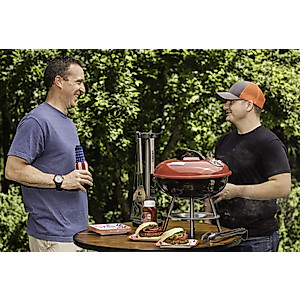 Cuisinart CCG190RB Inch BBQ, 14" x 14" x 15", Portable Charcoal Grill, 14" (Red)