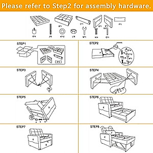 Setawix Convertible Chair Bed 3-in-1, Multi-Functional Sleeper Sofa Chair with Adjustable Backrest, Single Sofa Chair with Side Pocket and Pull Out Bed, Folding Recliner Chair (Linen, Grey)
