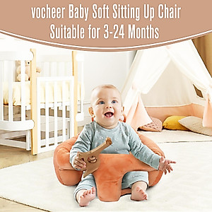 vocheer Baby Sofa Support Sitting Chair,Cute Cartoon Animal Baby Chair, Learning to Sit Cushion Seats,Brown Bear