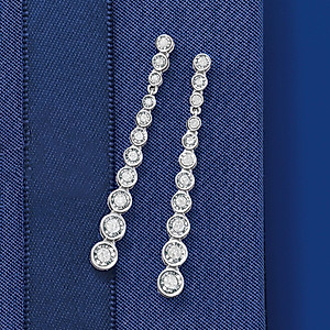 Ross-Simons 0.50 ct. t.w. Bezel-Set Diamond Drop Earrings in Sterling Silver