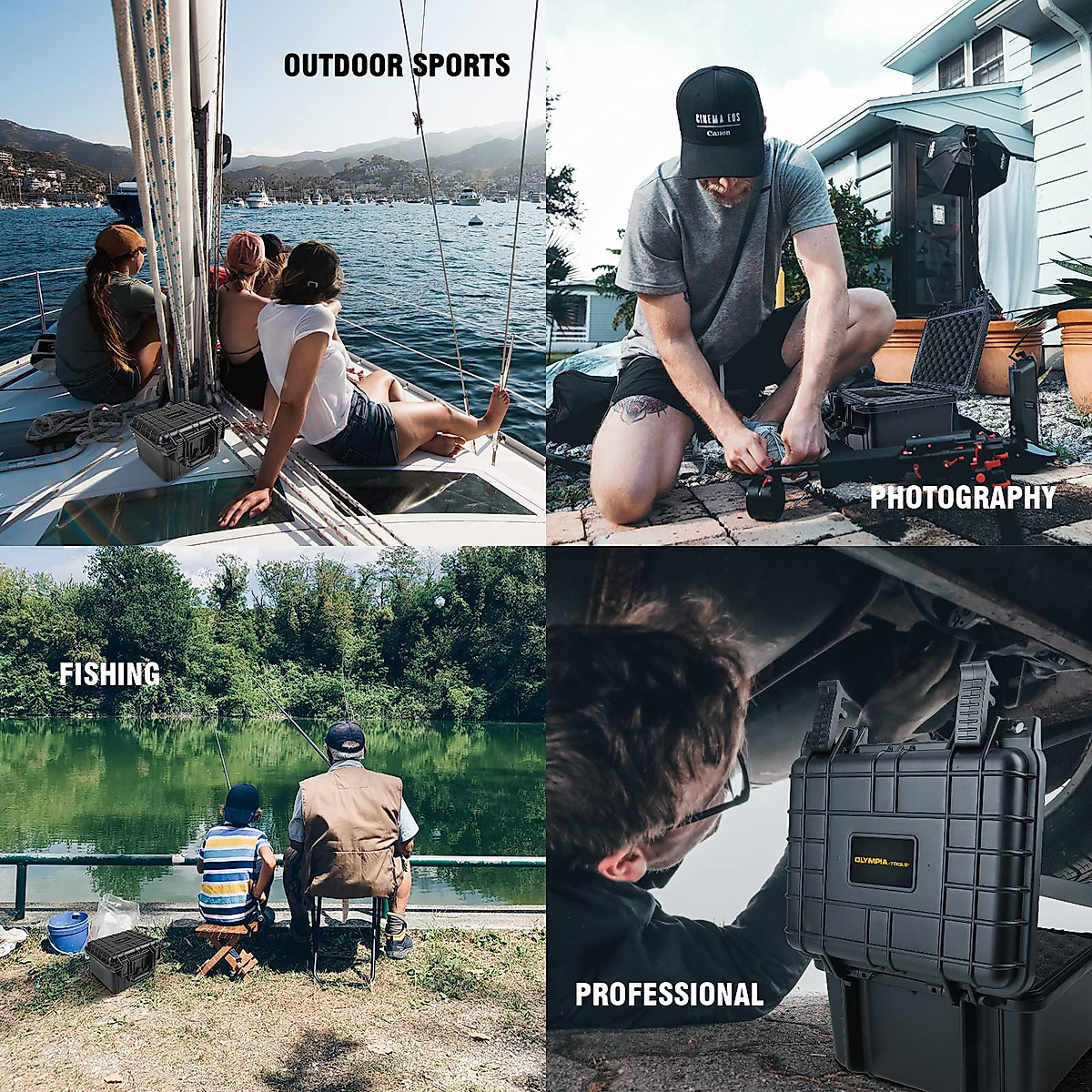 Olympia 10.47" Waterproof Hard Case with DIY Customizable Foam, Fit use of Gear, Equiment, Camera and so on