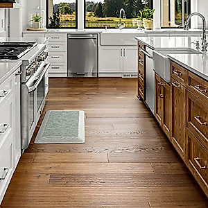 Martha Stewart Mira Modern Heathered Solid Anti-Fatigue Air-Infused Kitchen Mat, Mint Green, 19.6"x32"