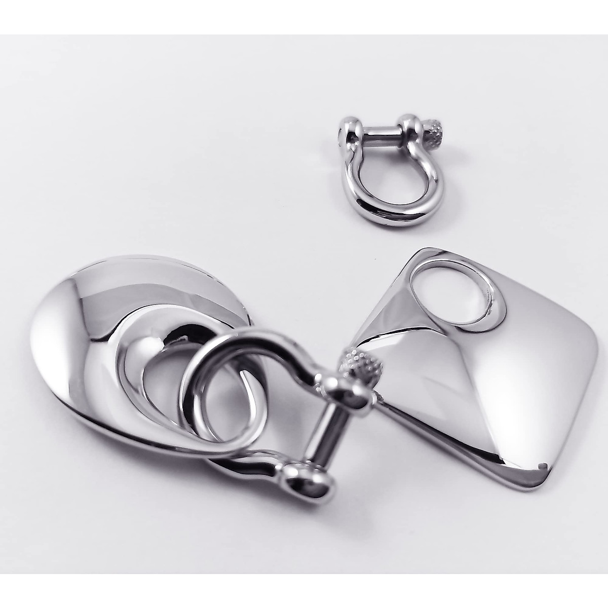 DEWGEM Dangle Ear Gauges Hangers for Ear Tunnels Ear Weights Replace Tapers and Spirals Ear Stretching Kits Dangle Gauges Ear Plugs for Women Size 6G(Silver & Teardrop)