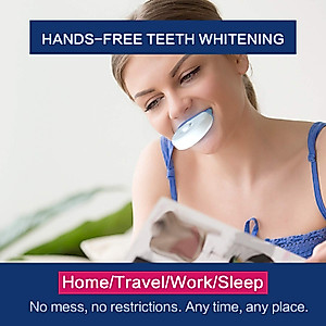 Teeth Whitening Kit with LED Light at Home for Sensitive Teeth,Professional Tooth Whitener with 2xDouble-Sided Silicone Mouth Tray,10xTeeth Whitening Gel,Safely and Effectively Whitens in 18 Mins