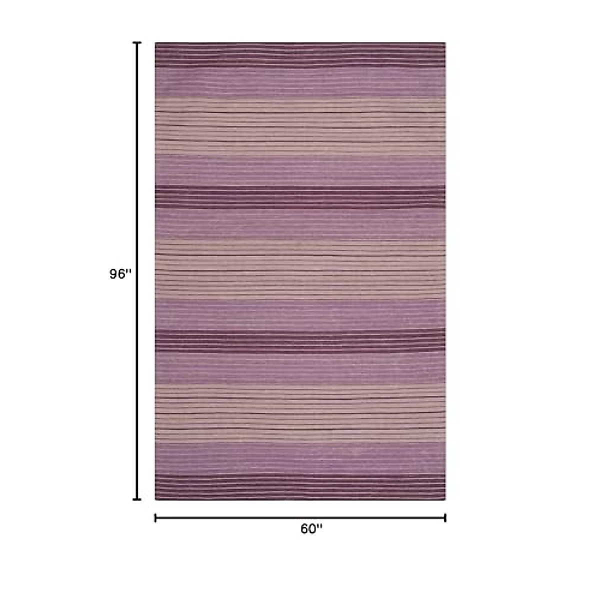 SAFAVIEH Marbella Collection Area Rug - 5' x 8', Lilac, Handmade Flat Weave Stripe Wool, Ideal for High Traffic Areas in Living Room, Bedroom (MRB281A)