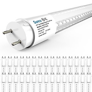 Sunco 30 Pack T8 LED 4FT Tube Light Bulbs Ballast Bypass Fluorescent Replacement, 5000K Daylight, 15W, Clear Cover, Retrofit, Single Ended Power (SEP), Commercial Grade UL