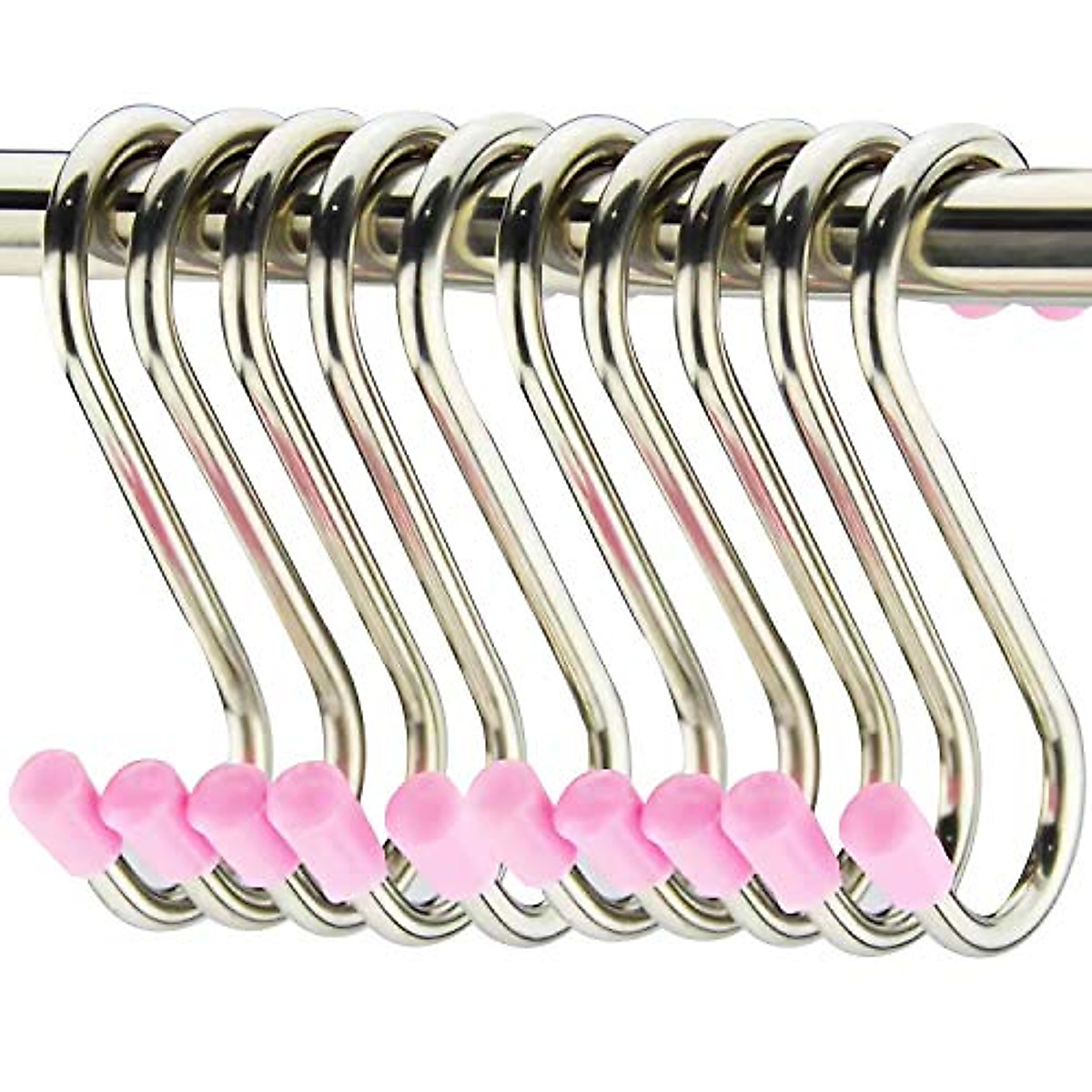 S Hooks for Hanging, Stainless Steel S Hooks, S Shaped Heavy Duty Hanging Hanger Closet Hooks for Jeans, Kitchen, Bathroom, Plants, 10 Pack, 4.3"
