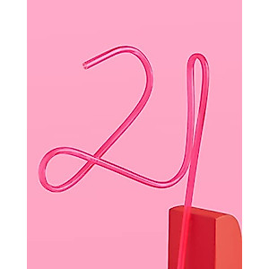 xo, Fetti 21st Birthday Party XL Pink 21 Straw | Bday Decorations, Finally 21, Birthday Girl Gift