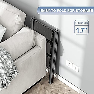 3 Step Ladder Folding Ladder Stool Portable Step Ladder Lightweight Aluminum Wide Anti Slip Pedal Multifunctional Household Adults Stepladder Black 330lb