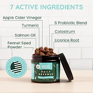 Premium Dog Allergy Relief & Immune Support (170 Chews) - Colostrum - Dog Probiotics - Promote A Healthy Gut - Support Against Seasonal Allergies - With Alaskan Salmon Oil - Turmeric - Made in The USA