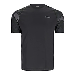 Simms Challenger Solar Tech UPF 30+ Fishing Shirt, Black/Regiment Camo Carbon, Medium