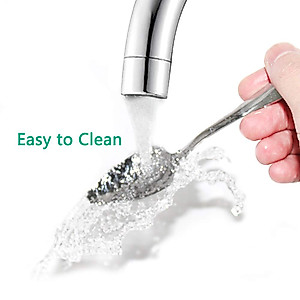 Set of 10, Grapefruit and Dessert Spoon, findTop Stainless Steel with Serrated Edge Spoons, 6-inch