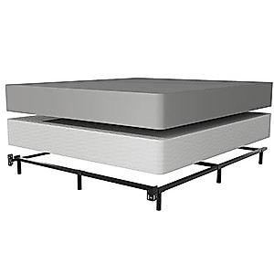 Homdock Queen Size Metal Bed Frame-7 Inch High Heavy Duty Bed Base with 9-Leg Support for Box Spring & Mattress, Elegant Black Finish