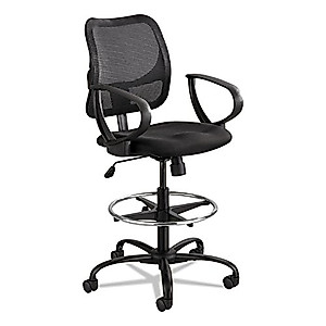Safco 3395Bl Vue Series Mesh Extended Height Chair Acrylic Fabric Seat Black