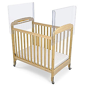 Foundations CareShield 2-Sided Crib Divider for SafetyCraft and Serenity Fixed-Side Cribs, Clear Plexiglass Protective Barrier System, Includes 2 End Panels