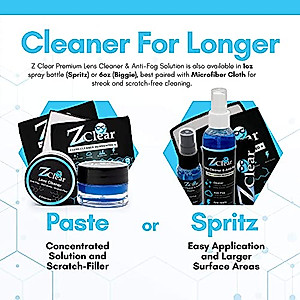Z Clear Trusted lens polish & Glasses Anti Fog Paste. Anti reflective eyeglass cleaner for everyday use. American made - 1 Pack & Towel