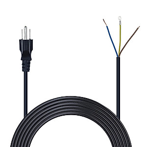 ALITOVE 3.8ft Power Cord 18 AWG, 3 Prong Universal AC Power Supply Adapter Transformer Cable, 250V 10A Replacement Power Cords for Power Tools, 3 x 0.75㎜² 1.15 Meters (2-Pack)