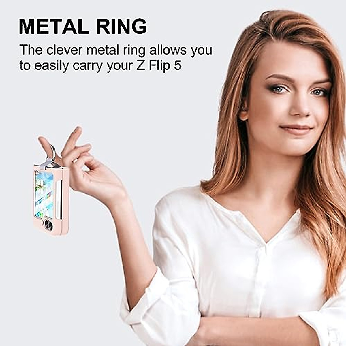 DAKORIE for Samsung Galaxy Z Flip 5 Case with Ring Shockproof Silicone Protective Cover Flip Z 5 Phone Case for Galaxy Z Flip 5 5G 2023 - Pink