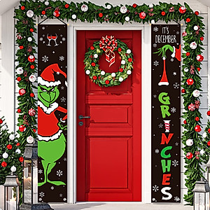 Whaline It's December Christmas Porch Sign Funny Xmas Hanging Banners Christmas Door Sign Banner Decor for Home Indoor Outdoor Front Porch Wall Party Supplies, 72 x 12 Inch