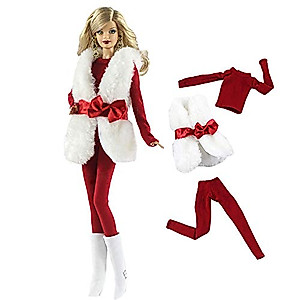 Doll Clothes, 5 Outfits Winter Dresses Pants Bag Hat for 11.5 inches Dolls Accessories Random Style