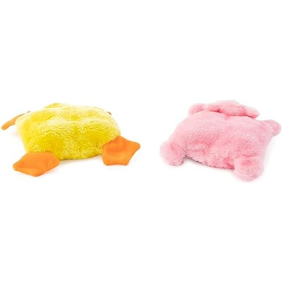 ZippyPaws Squeakie Pads - 2 Pack of Stuffing-Free Squeaky Dog Toys, Plush No Stuffing Puppy Toys, Dog Stuff for Small & Medium Dogs, Flat Squeaky Toys for Dog Birthday - Duck & Pig