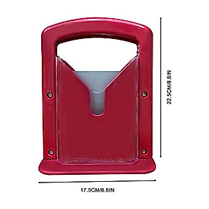 Bagel Slicer, Safety Handle，Bagel Cutter Stainless Steel (Red)