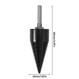 JEUIHAU 2 Pack 42 mm Firewood Log Splitter Drill Bit, Hex Shank Wood Splitter Drill bit, Portable Heavy Duty Drill Screw Cone Driver for Cutting Hickory, Oak, Sycamore, Walnut