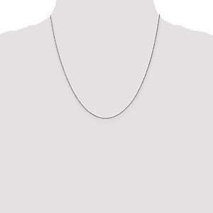 Solid 14k White Gold 0.50mm Box Chain Necklace 20"
