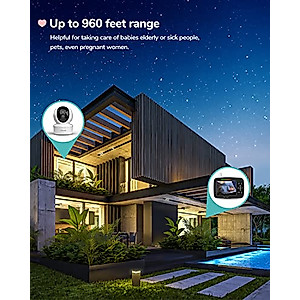 Kidsneed Baby Monitor - 3.5 Inch Video Baby Monitor with Remote Control Pan& Tilt &Zoom Camera, Two-Way Audio, Night Vision, Temperature Monitoring, Lullabies, 960ft Long Range