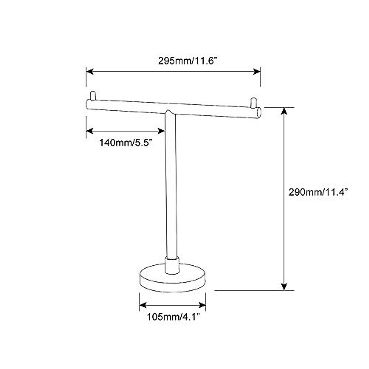 GERZWY Matte Black Hand Towel Holder Tree Rack Free Standing SUS 304 Stainless Steel Countertop Towel Ring DZY08-BK