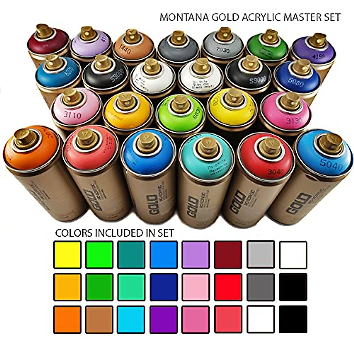Montana Gold Premium Spray Paint 400ml Master Set - 24 Colors