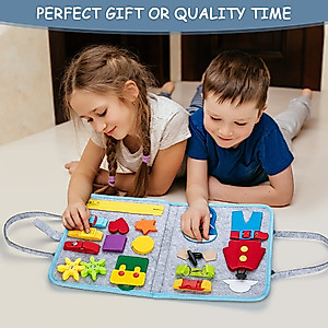 Busy Board Montessori Toys for Toddler Baby Toys Sensory Toys for Autistic Children Fine Motor Skills Baby Activity Center Toddler Activities Airplane Toy Toddler Travel Toys