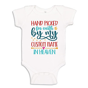 Custom Hand Picked for Earth Baby Bodysuit One Piece NB White