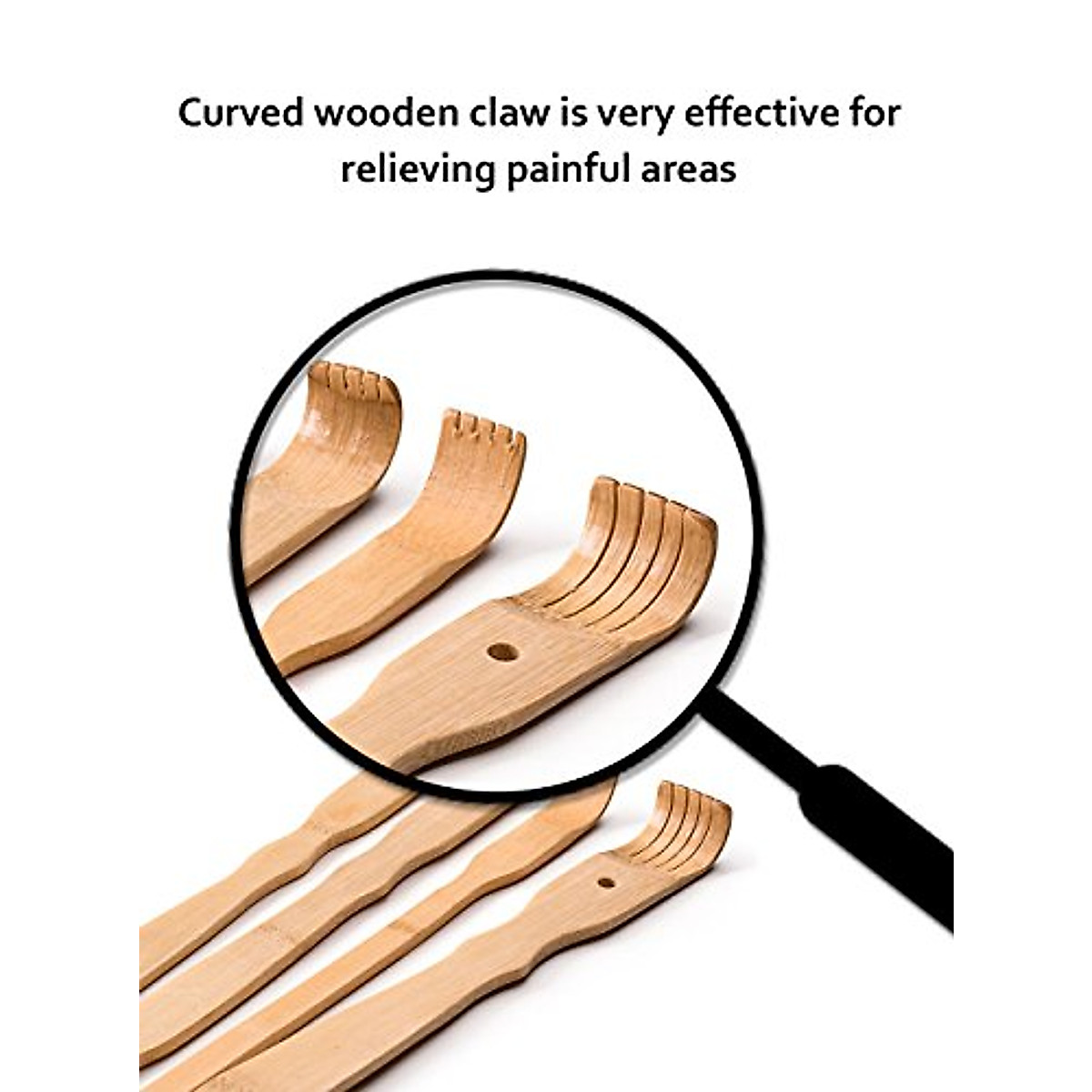 BambooWorx Traditional Bamboo Wooden Back Scratcher - 4 Piece Body Relaxation Massager Set for Men & Women - 17.5" Long Handle, Strong and Sturdy Itching Relief Back Scratchers - 100% Natural Wood