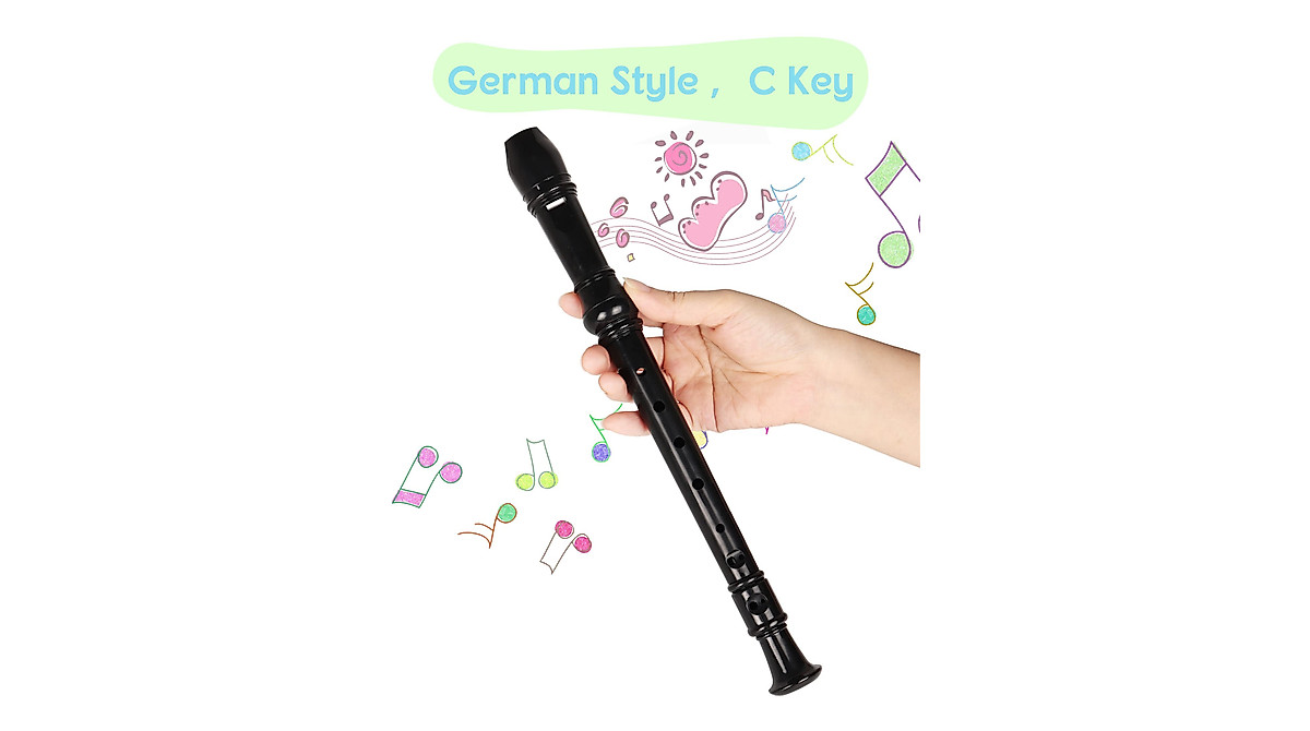 Mr.Power Soprano Recorder for Beginners - German C Key 8 Holes Black