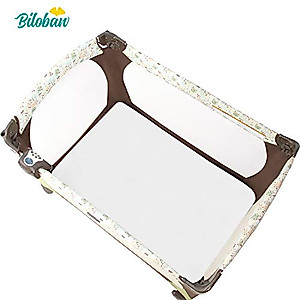 Organic Cotton Pack N Play Sheets, 2 Pack Portable Playard/Mini Crib Mattress Sheets, Ultra Soft, Cream White, Pre-Shrink