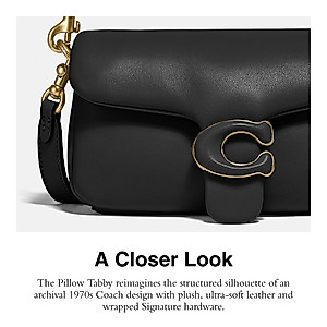 COACH Leather Covered C Closure Pillow Tabby Shoulder Bag 18, Black, One Size