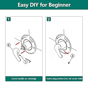 RAINREVIVE Repalcement Shower Handle, Compatible for 1300/1400 Series Tub Faucet for Delta, H79 Single Metal Lever Handle Kit, Chrome