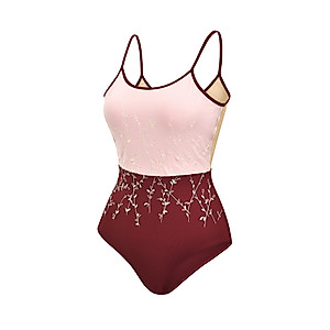 Dance Elite - Charmaine - Camisole Dance Leotard For Women. Leotards for Women Ballet and Dance (Wine, Adult S)