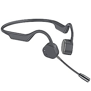 VIDONN Bone Conduction Headphones with Mic, Bluetooth Headset with Noise-Canceling Boom, Open-Ear Headphones for Home Office Education Business Trucker Online Teaching/Learning