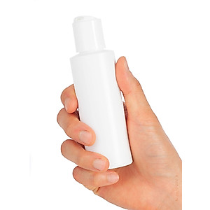 JUVITUS 4 oz / 120 ml White Plastic HDPE Refillable Cylinder Squeeze Bottle with White Disc Cap (12 Pack)