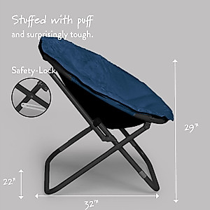 Urban Lifestyle Faux Fur Saucer Chair, Navy