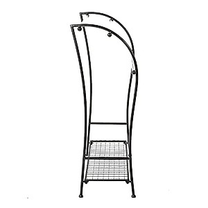 MYOYAY Freestanding Towel Rack with Storage Shelf 3-Tier Bathroom Towel Bar Rack Metal Quilt Rack Stand and Display Rack for Bathroom Bedroom Laundry Room