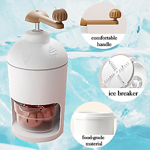 Manual Shaved Ice Shaver and Snow Cone Machines Portable Ice Crusher Table-Top Ice Maker with Free Ice Cube Tray, BPA Free
