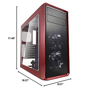 Fractal Design FD-CA-FOCUS-RD-W Focus G ATX Mid Tower Computer Case Mystic Red