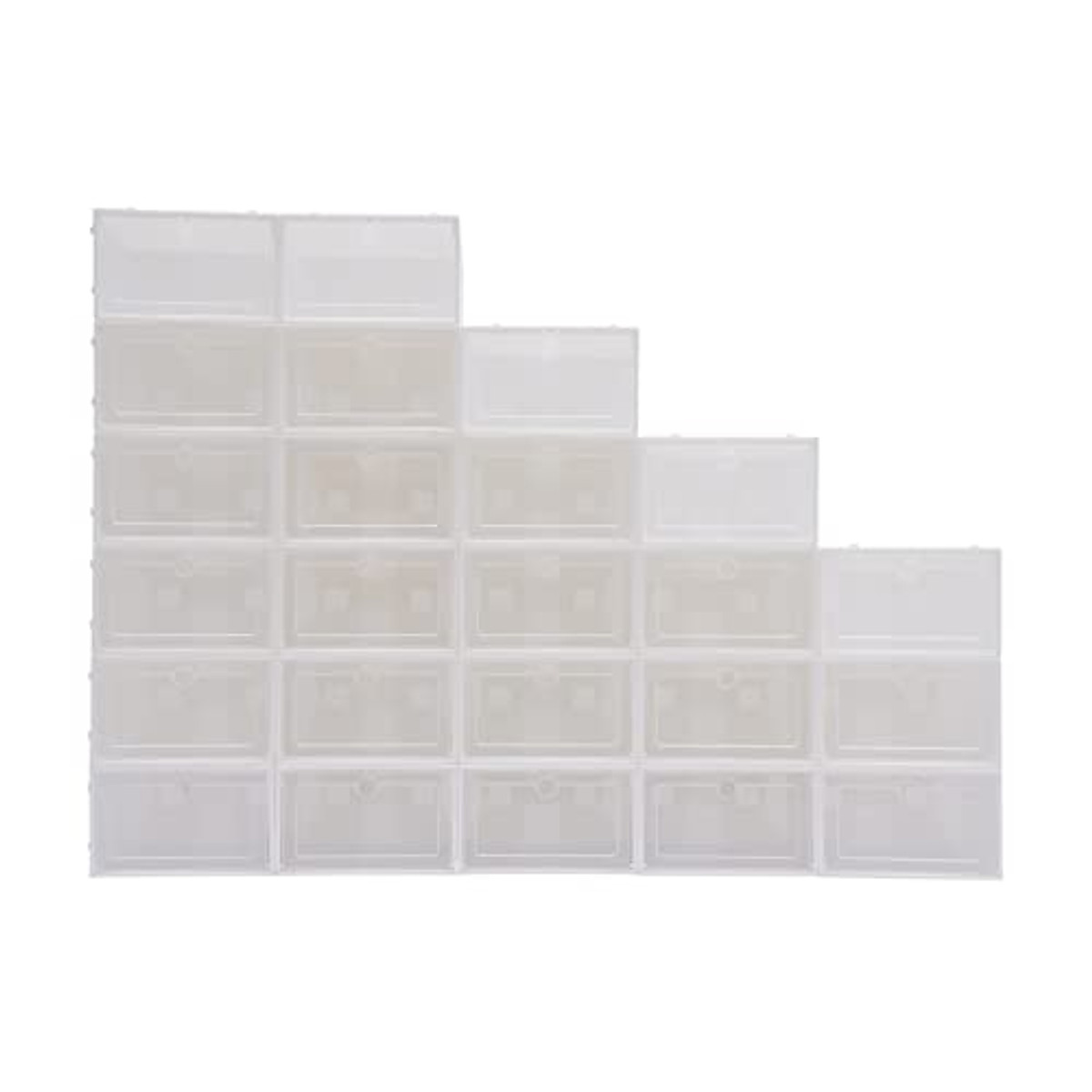 TouSuaRSi 24Pcs Plastic Shoe Boxes Clear Stackable Box Storage with Lids Clear Shoe Boxes Stackable Shoe Containers with Snap-Tight Clasp Design and Ventilation Holes for Home (Qty : 24Pcs)