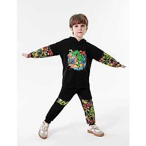 MIGU Toddler boy clothes 3T-4T Boys Clothes Winter Outfits with Dinosaur Clothes For Boys Hoodie Boy Sweatsuit + Dinosaur Pants 2PCS Set