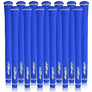 KINGRASP Golf Grips, Standard/Mid Size 5 Colors for Choice, Rubber Golf Club Grips Golf Grips Kit (blue, midesize)