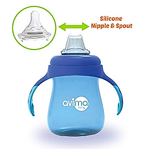 Avima Baby 9 oz Trainer Sippy Cups, Blue (Set of 2)