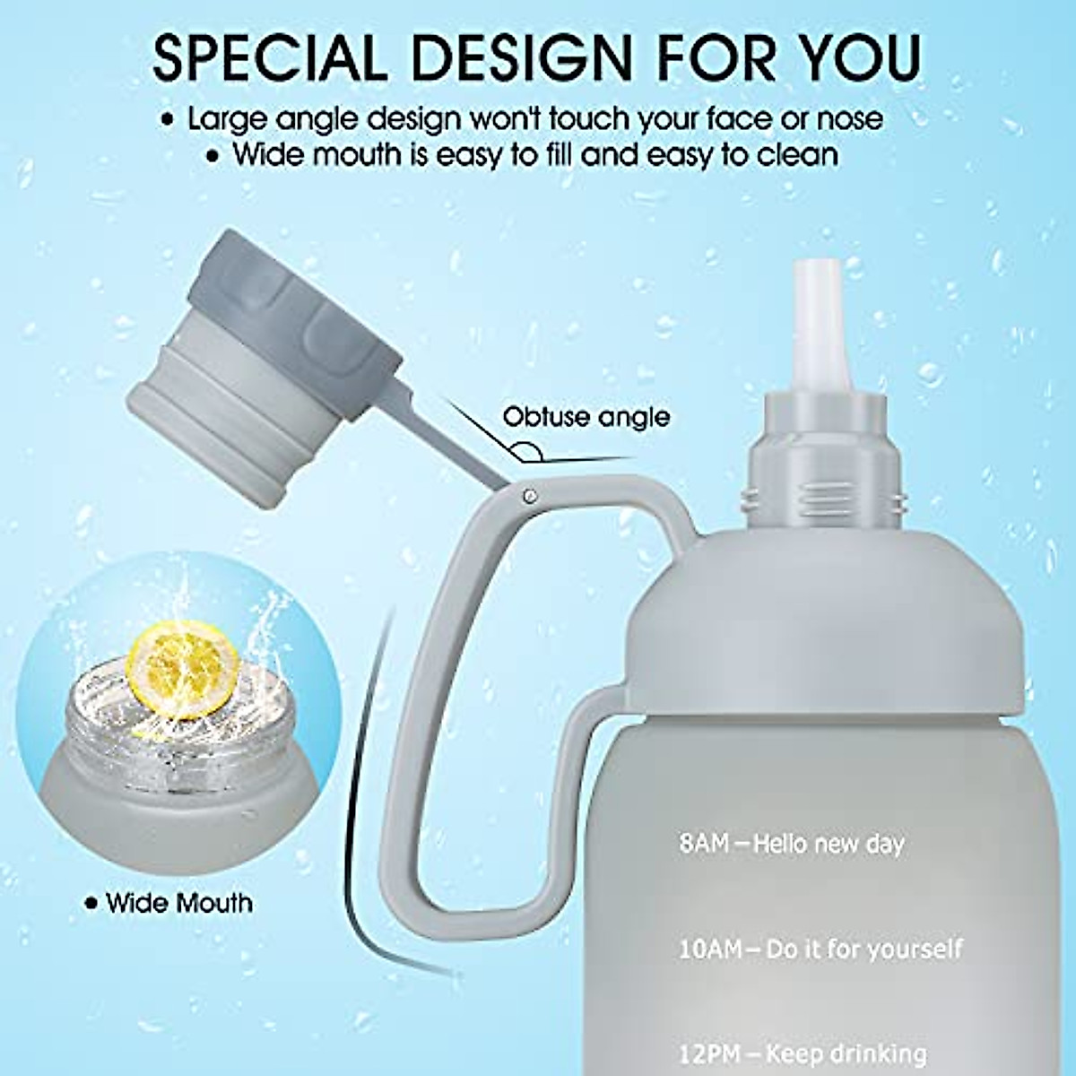 podocarpus Motivational Water Bottle 64 OZ Water Bottle 2 Liter Water Bottle with Time Marker Large Water Bottle Big Water Bottle 1/2 Gallon Water Bottle Half Gallon Water Bottle with Straw